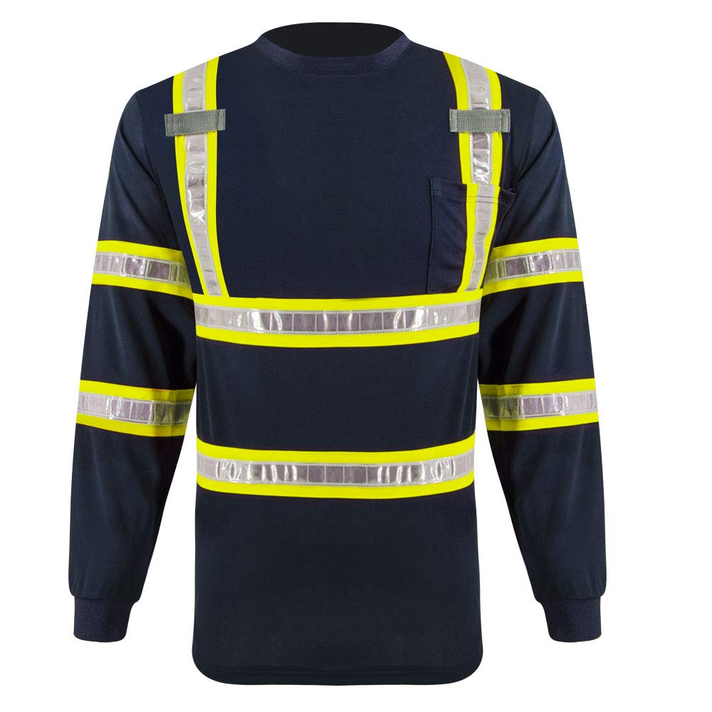 SMASYS High Visibility Safety Shirts, Long Sleeve Work Shirts with ...