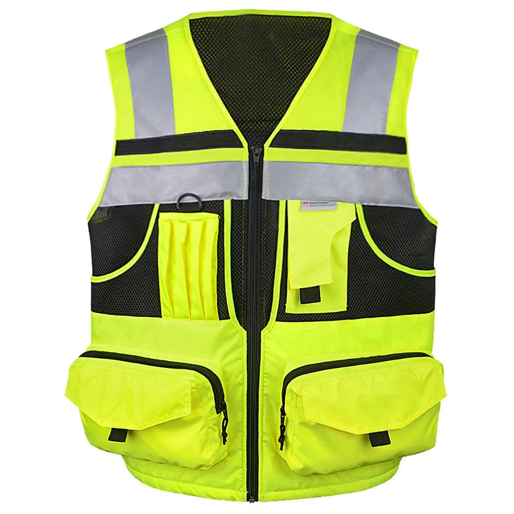 SMASYS 3M Reflective Stripes 10 Pockets Safety High Visibility Vest fo ...