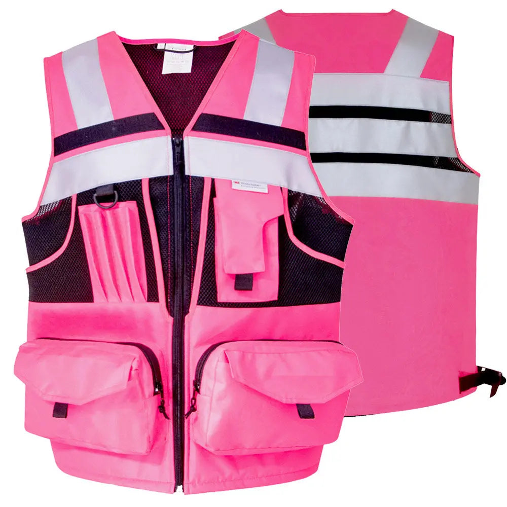 SMASYS 3M Reflective Stripes 10 Pockets Safety High Visibility Vest fo ...