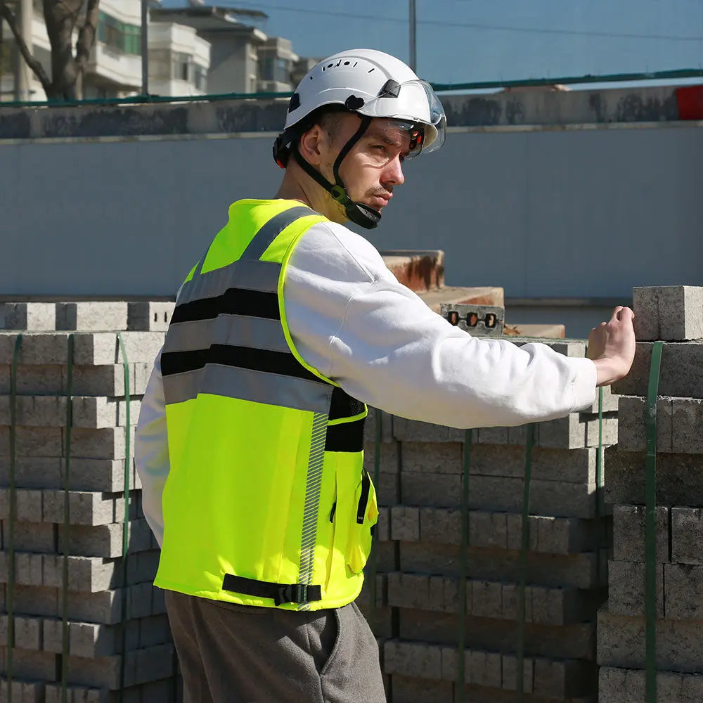 SMASYS 3M Reflective Stripes 10 Pockets Safety High Visibility Vest fo ...