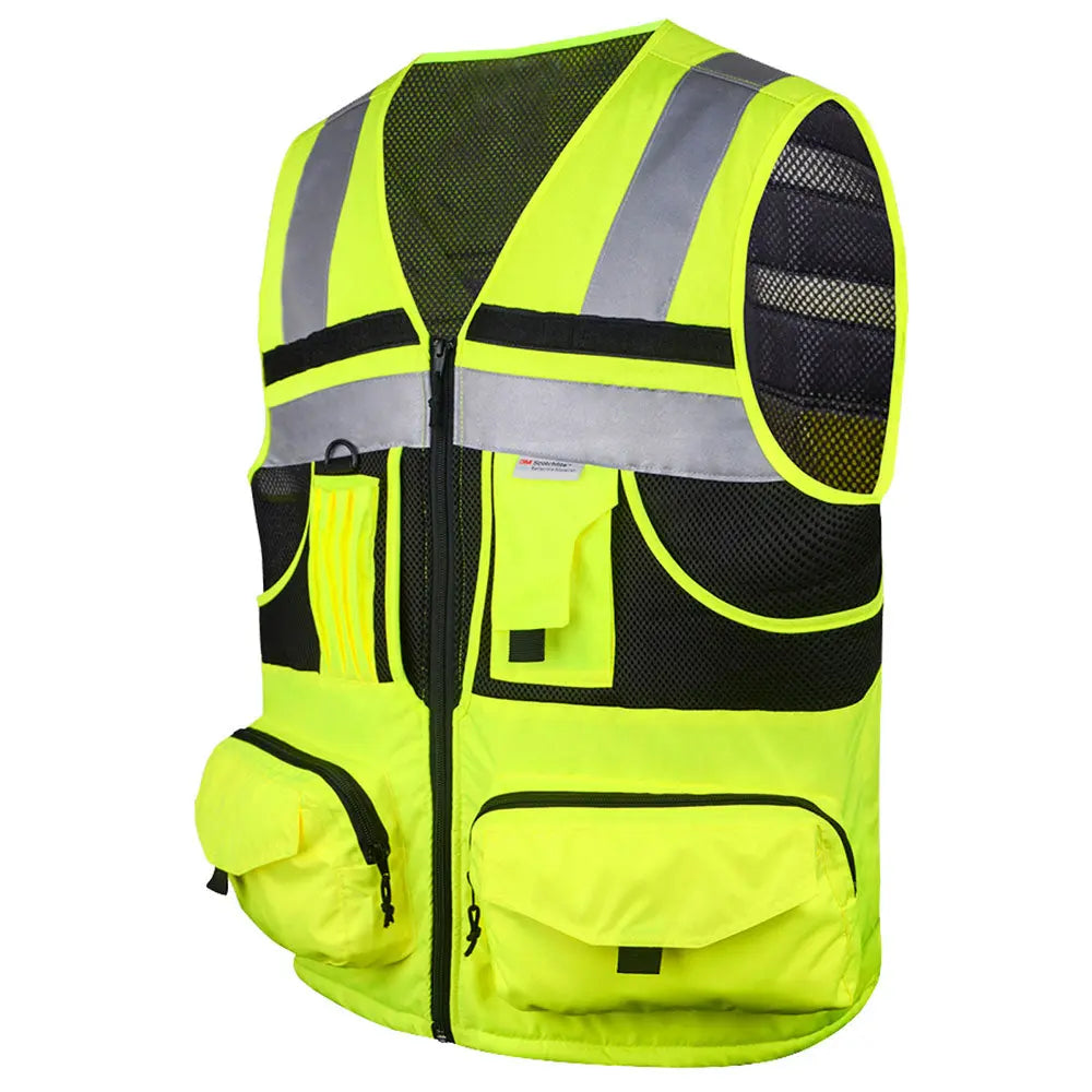 SMASYS 3M Reflective Stripes 10 Pockets Safety High Visibility Vest fo ...
